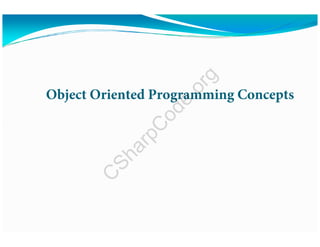 Object Oriented Programming Concepts | PDF