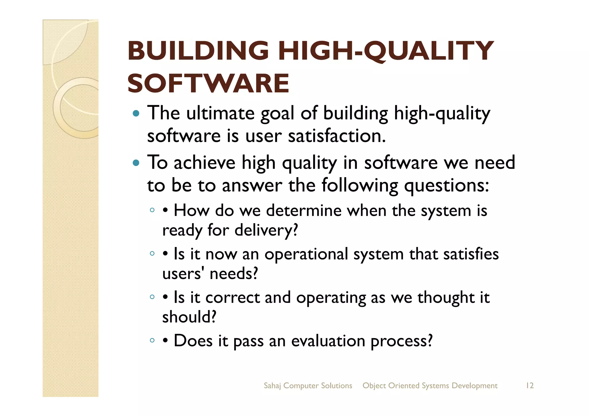 Object Oriented Systems Development Life Cycle Ppt Pdf Operating