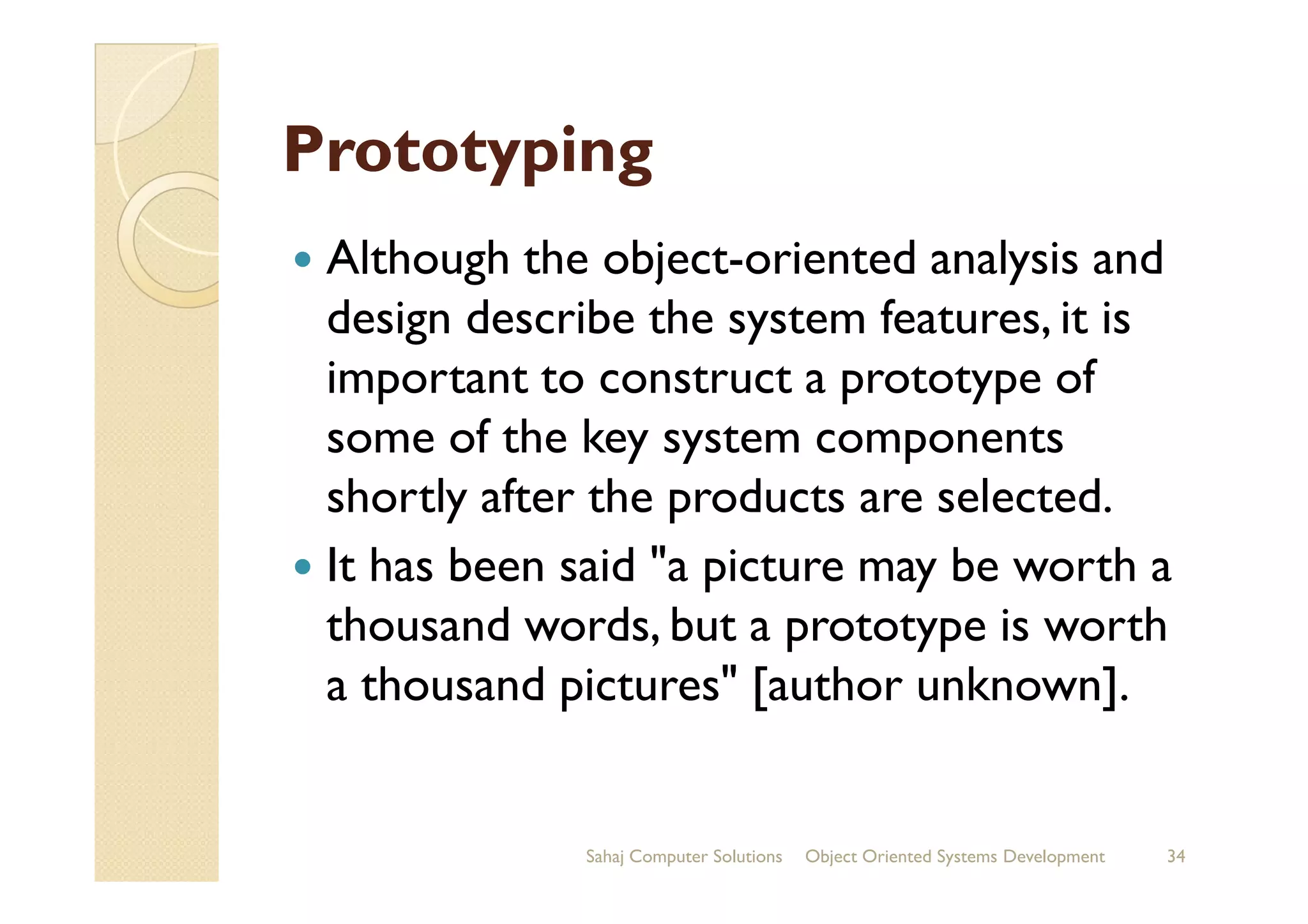 Object Oriented Systems Development Life Cycle Ppt Pdf Operating