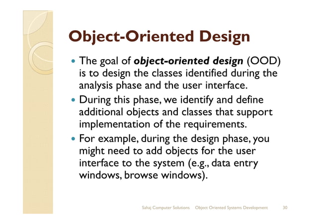 Object Oriented Systems Development Life Cycle Ppt