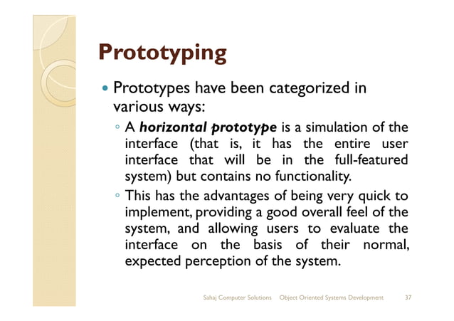Object Oriented Systems Development Life Cycle Ppt