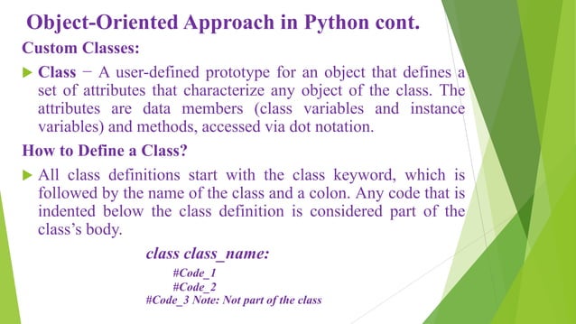 Object Oriented Approach In Python Programming Ppt