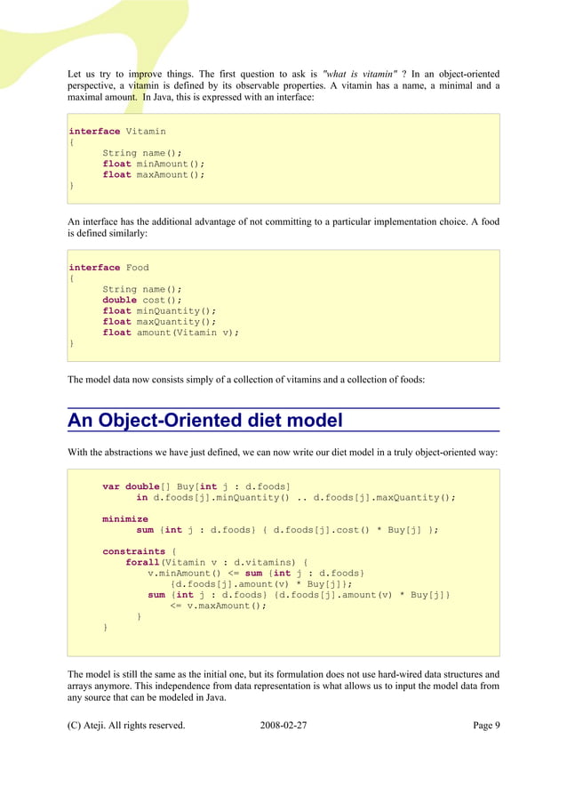 Object-oriented Modeling with OptimJ | PDF