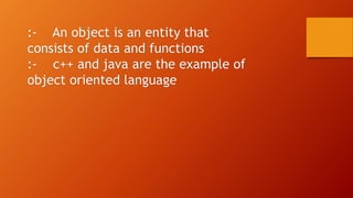 Object oriented programming | PPT