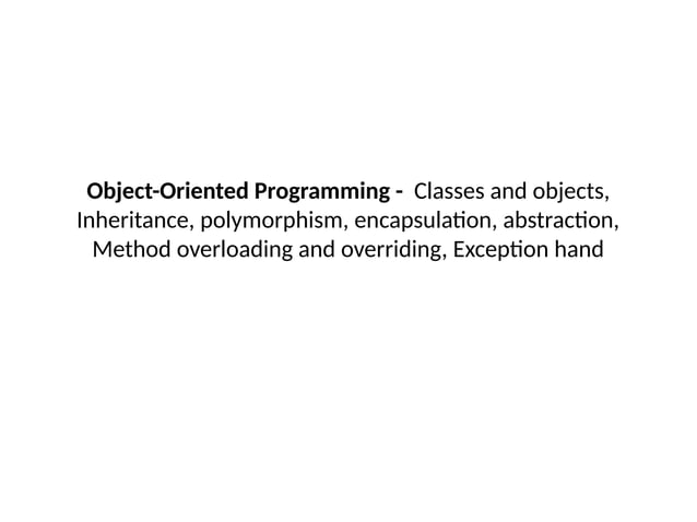 Object Oriented Programming Classes And Objects Inheritancepptx 6204