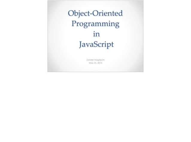 Object Oriented Programming in JavaScript | PPT