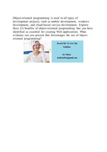 Object-oriented programming is used in all types of development proj | DOCX