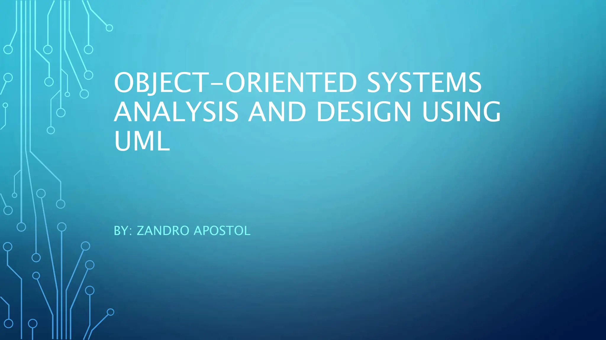 Object Oriented Systems Analysis And Design Using Uml Pptx
