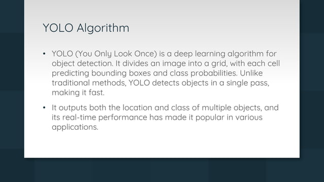 OBJECT AND MOTION DEDUCTION SYSTEM USING YOLO IN DEEP LEARNING.pptx