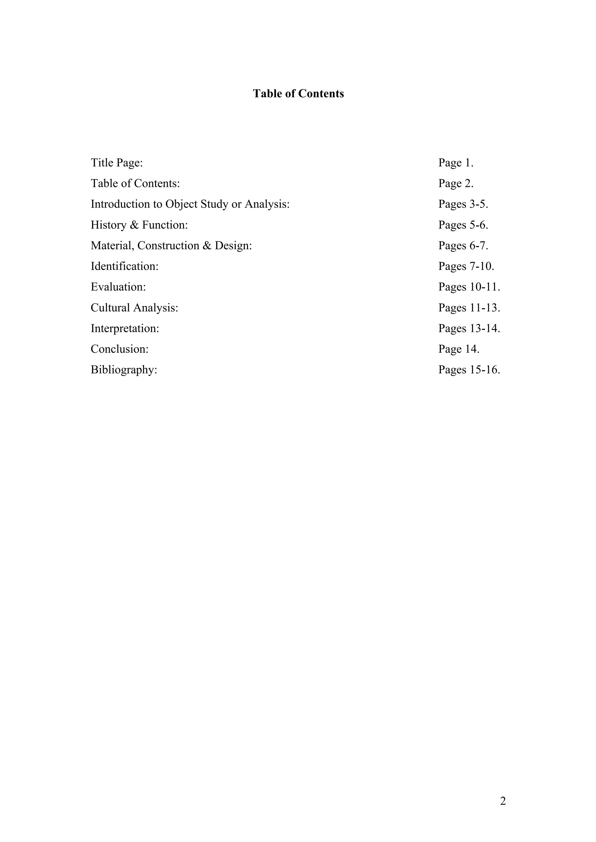 Object assessment for Objects & Places Unit (MMHS, Sydney Uni) | PDF