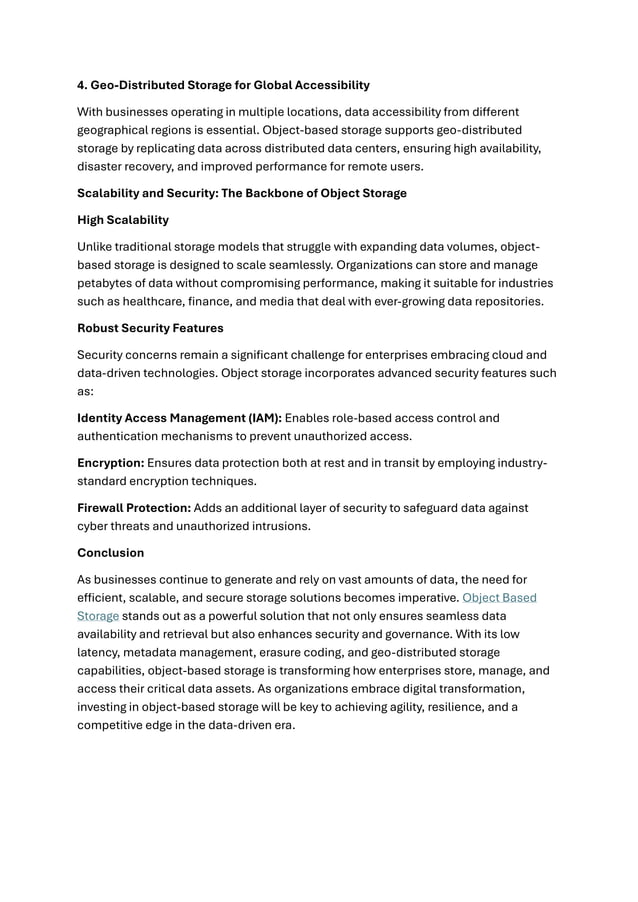 Object-Based Storage: The Backbone of Cloud and AI Technologies | PDF