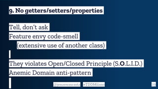 Object Calisthenics - TDD Milano | PPTX