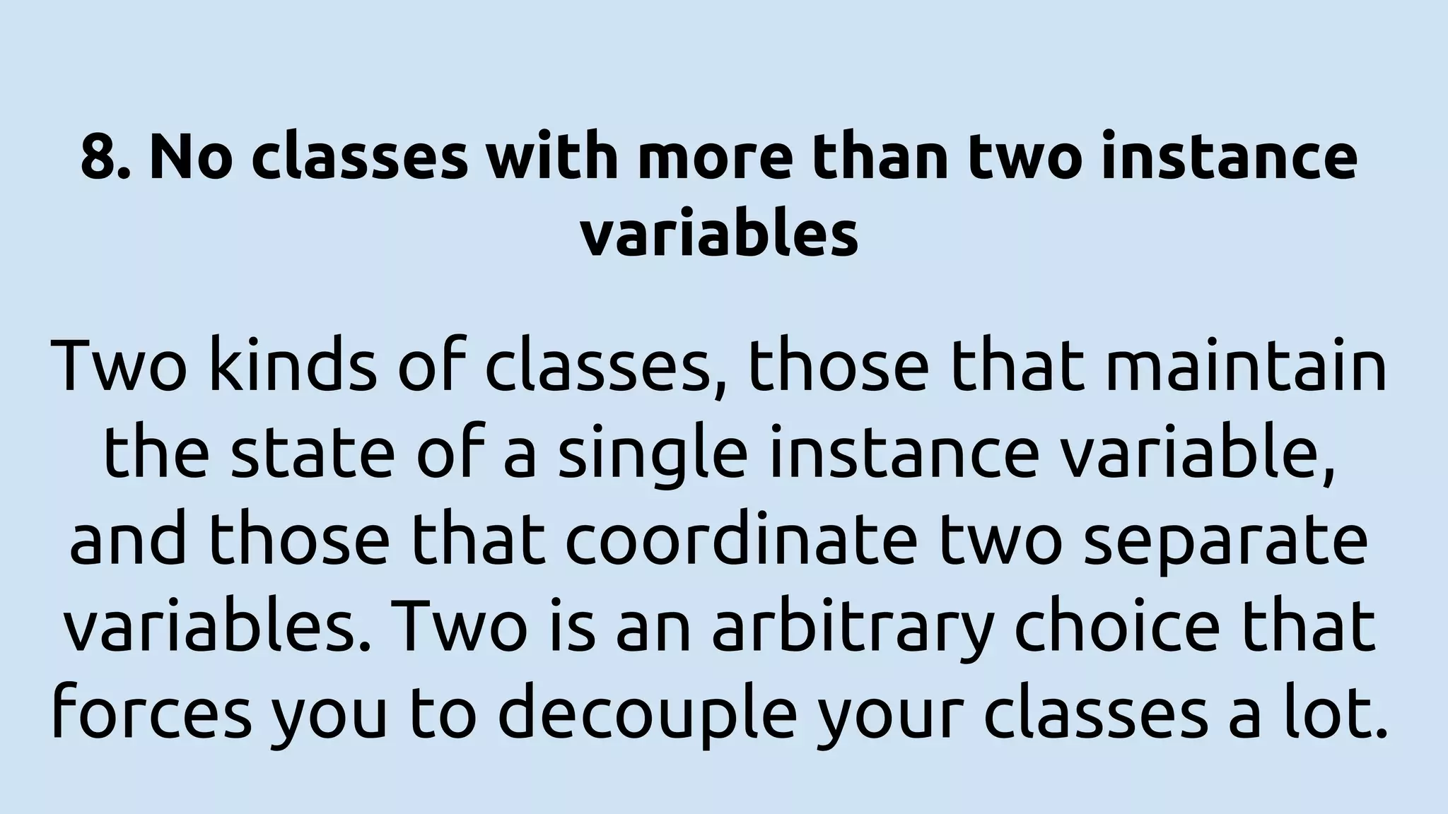 Object calisthenics and best practices of development in php | PPTX