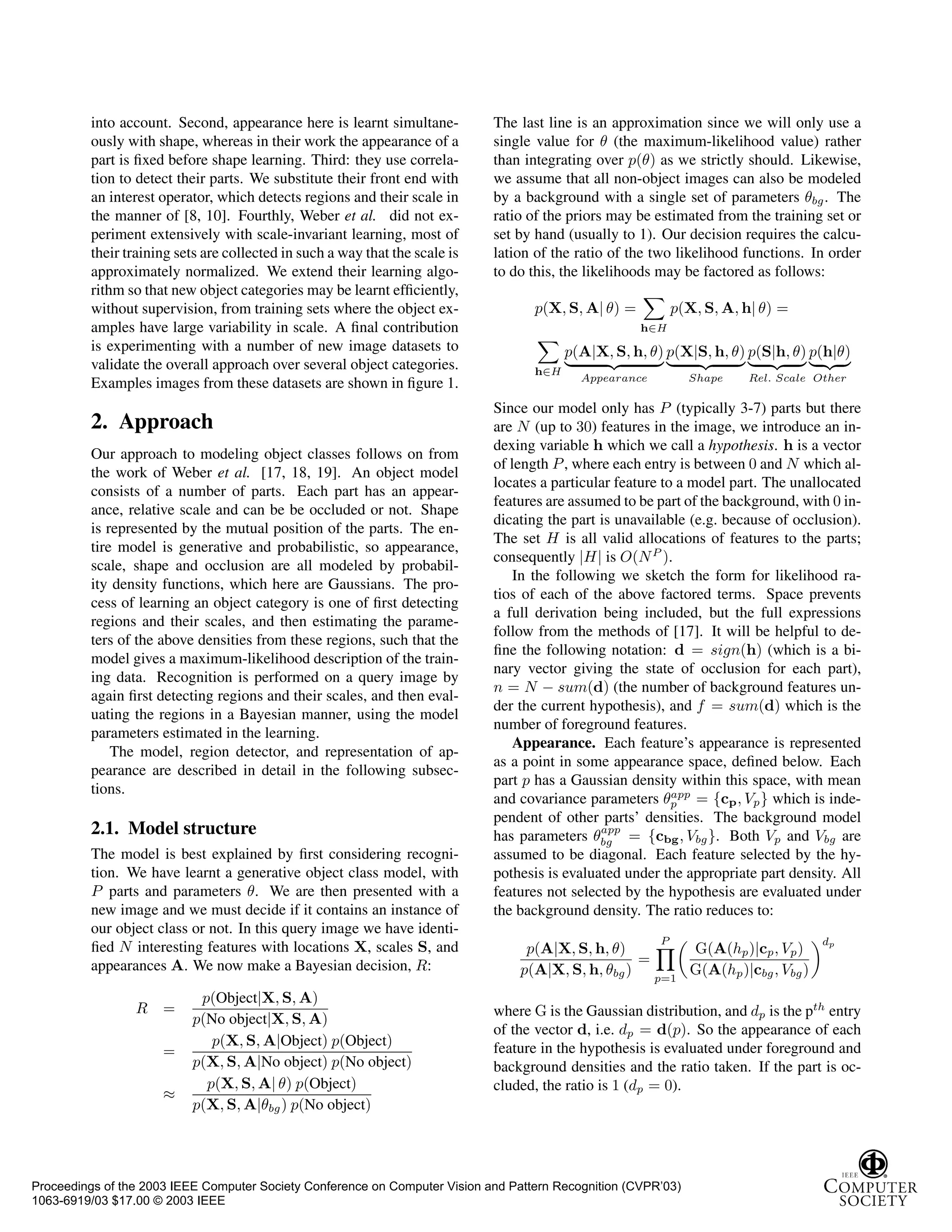 Object class recognition by unsupervide scale invariant learning - kunal | PDF