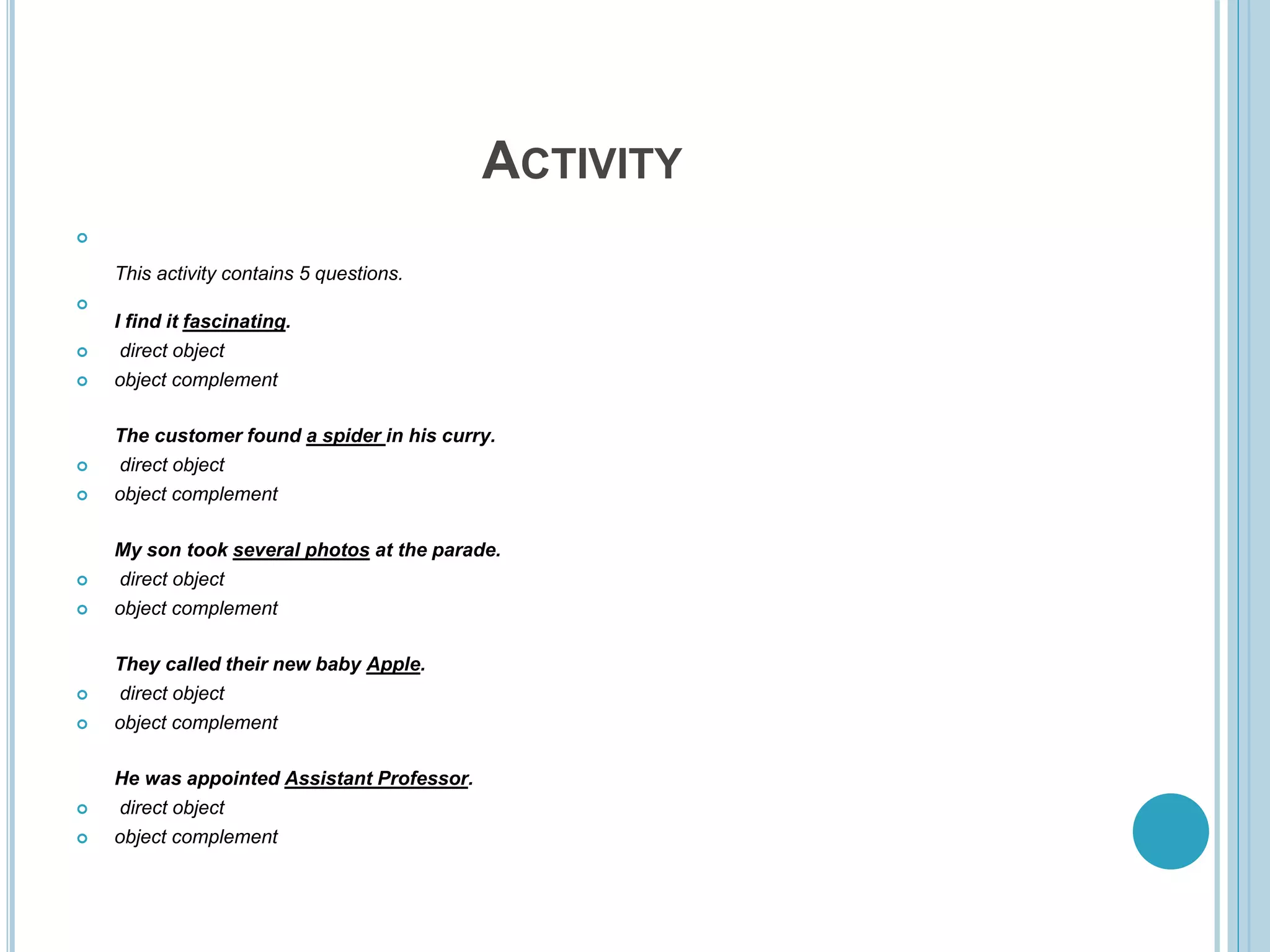 Object complements | PPTX