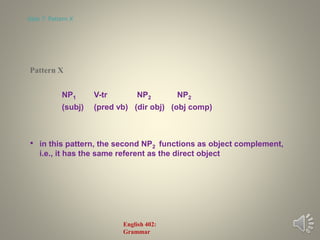 English Grammar Lecture 13: The Object Complement Patterns | PPTX | Programming Languages ...