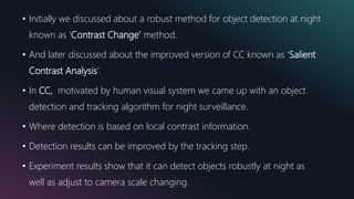 Object detection at night | PPTX