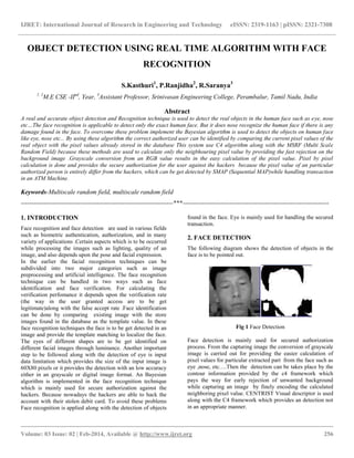 Object detection using real time algorithm with face recognition | PDF