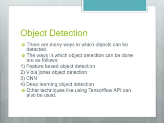 Object detection using tensorflow | PPT