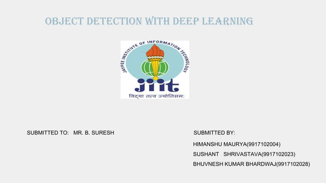 Object detection with deep learning | PPTX