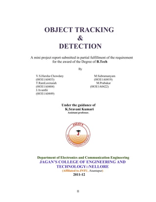 Object detecton and tracking | PDF
