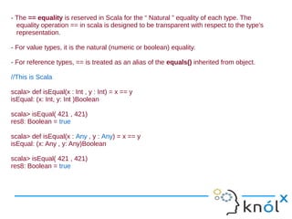 Object Equality in Scala | PPT
