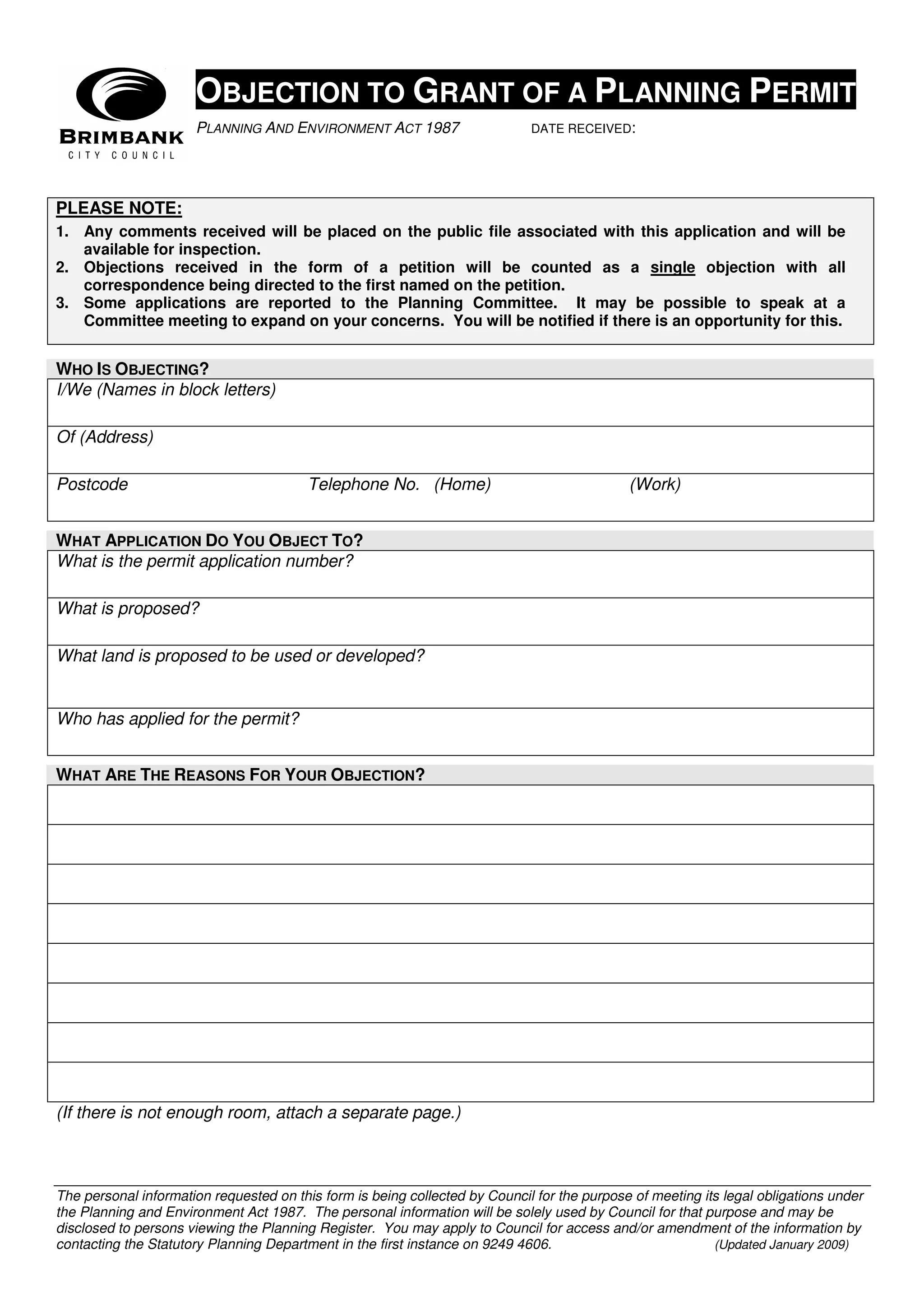 Objection form | PDF