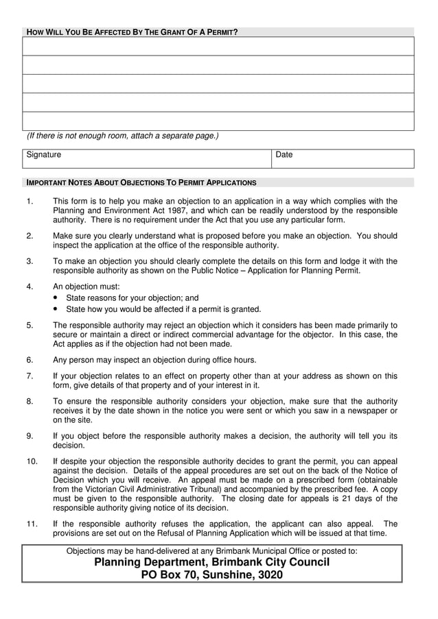 Objection form | PDF