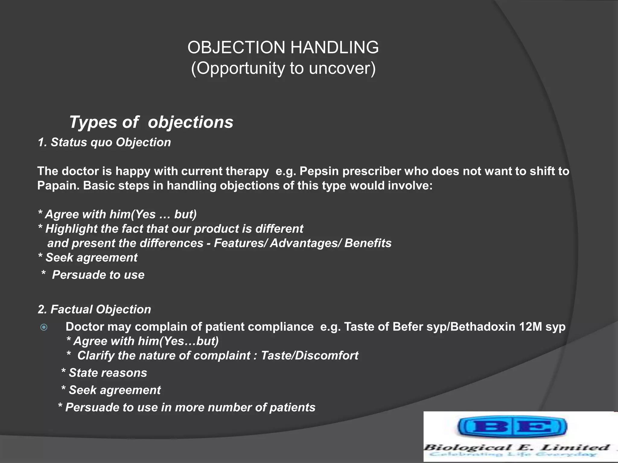 Objection Handling (Opportunity to Uncover) | PPTX