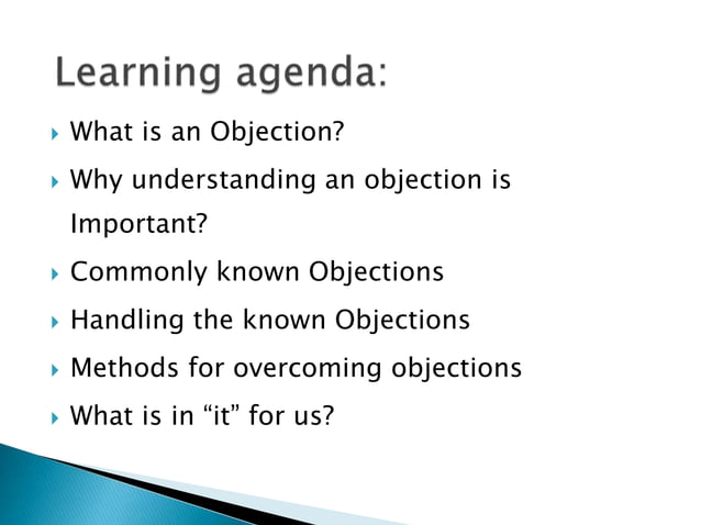 Objection handling | PPT