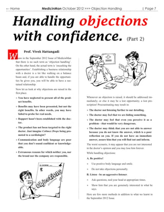 Handling Objections Confidently | PDF