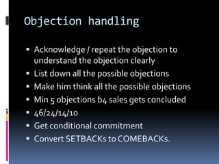 Objection handling skills by Prashant Sawant | PPTX