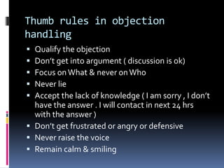 Objection handling skills by Prashant Sawant | PPTX