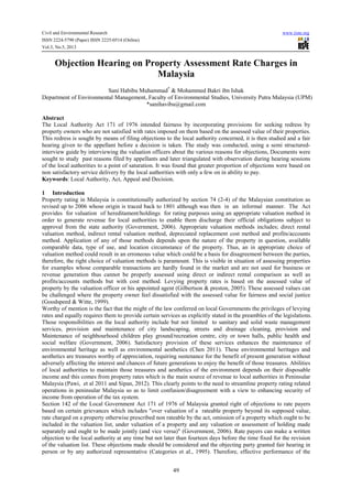 Objection hearing on property assessment rate charges in malaysia | PDF
