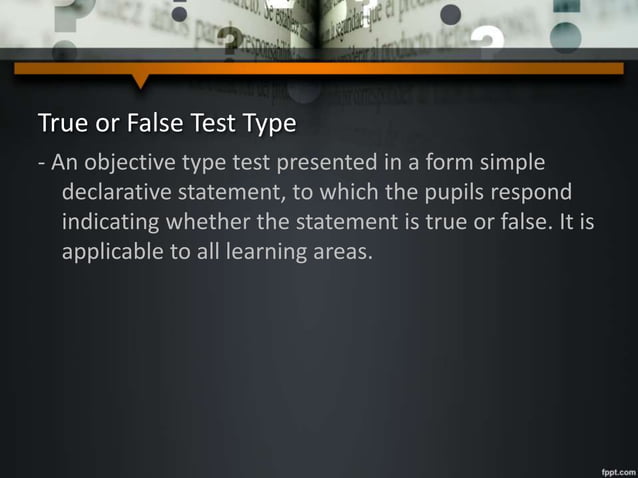 Objective Test Type Pptx Standardized Testing Educational Assessment 8656