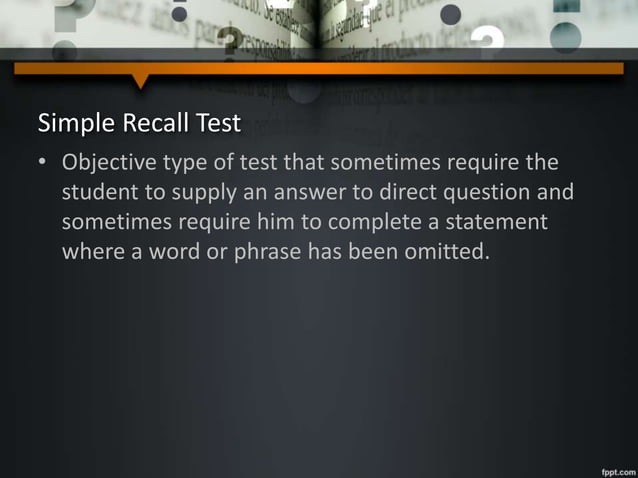 Objective Test Type Pptx