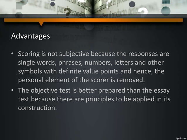 Objective Test Type | PPTX | Standardized Testing | Educational Assessment