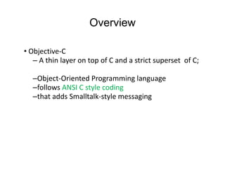 Objective-C with respect to C# and Java | PPT