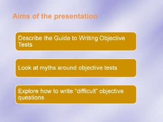 Objective Testing (E Assessment Question) | PPT