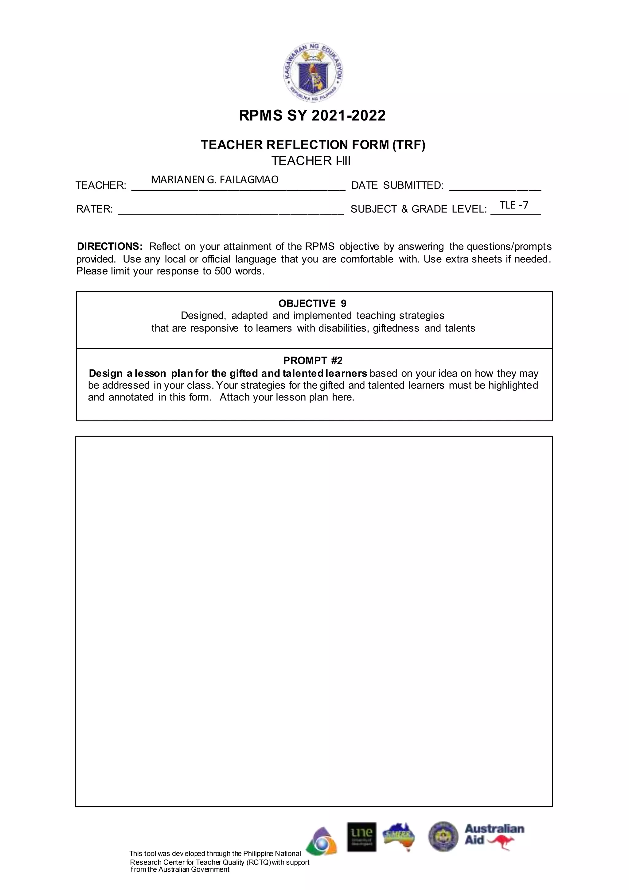 Objective 9 & 10 -TRF Form.docx