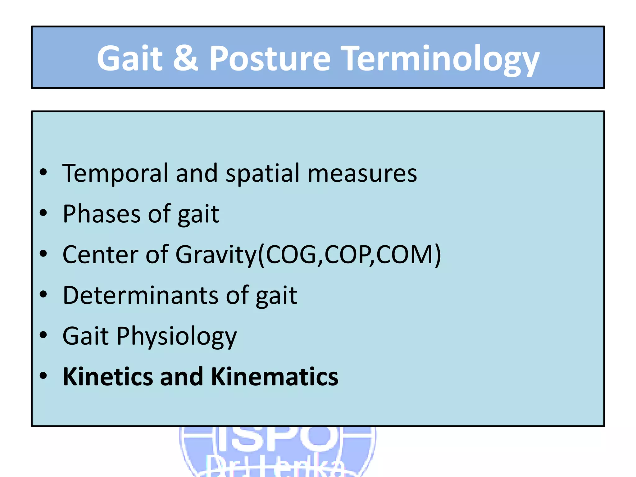 Kinetics and Kinematics Paramters in Gait | PDF | Physical Therapy | Wellness
