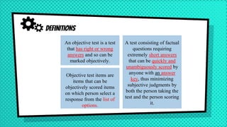 Objective and Essay Test | PPTX