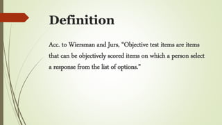 Objective and subjective type test | PPT