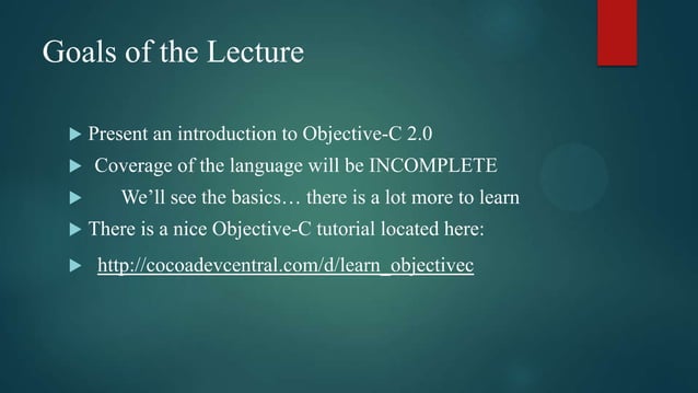 Introduction to Objective - C | PPTX | Operating Systems | Computer ...