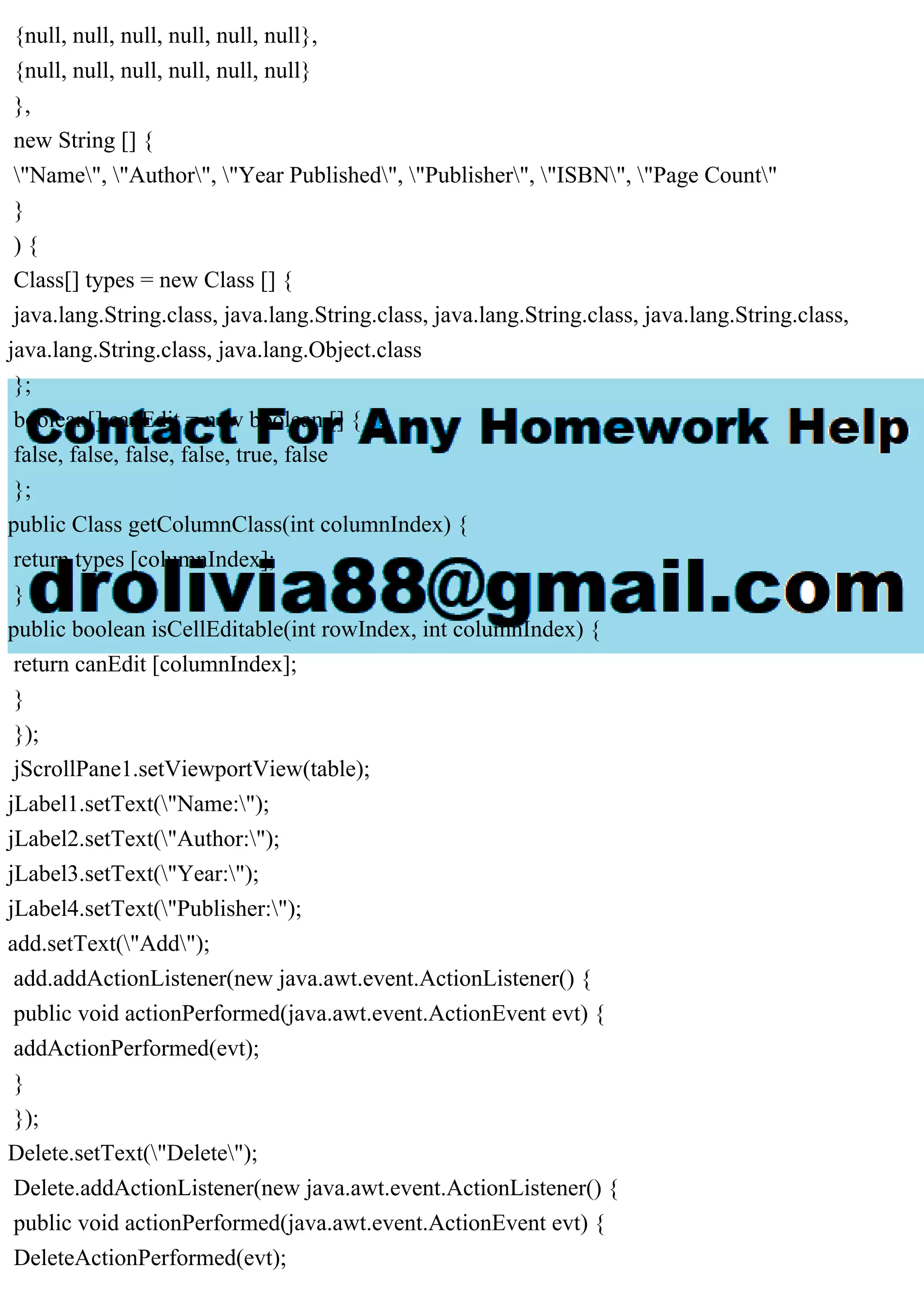 ObjectiveCreate a graphical database for a library IN JAVA. It sh.pdf ...