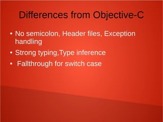 Objectivec vs swift | ODP