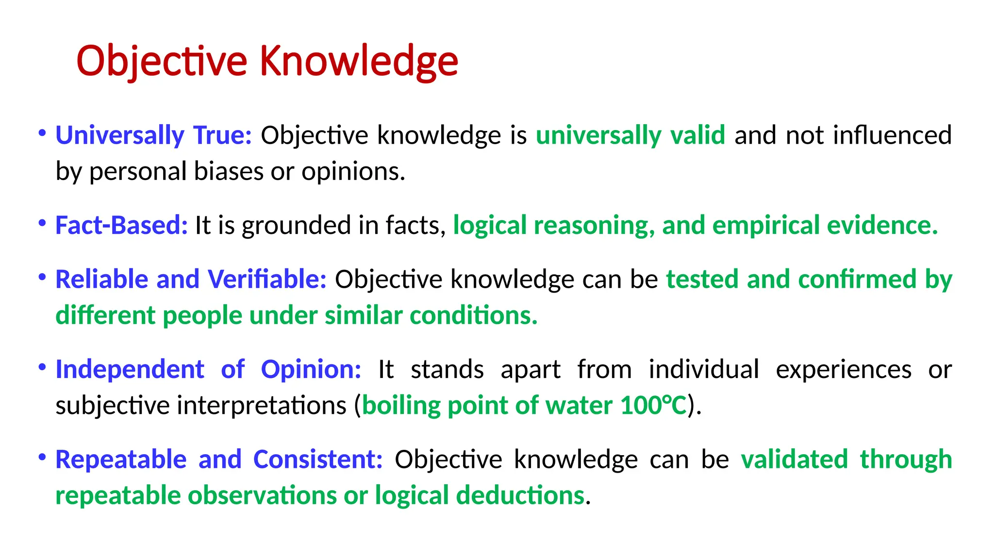 Objective Knowledge, Subjective Knowledge, Contextual Knowledge ...