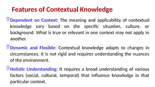 Objective Knowledge, Subjective Knowledge, Contextual Knowledge ...