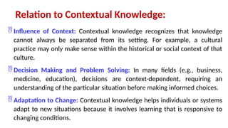 Objective Knowledge, Subjective Knowledge, Contextual Knowledge ...
