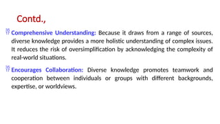 Objective Knowledge, Subjective Knowledge, Contextual Knowledge ...